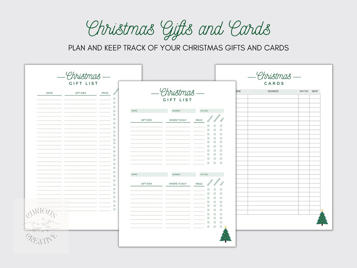 Christmas Planner Printable, Holiday Planner, Christmas Gift List, Xmas ...
