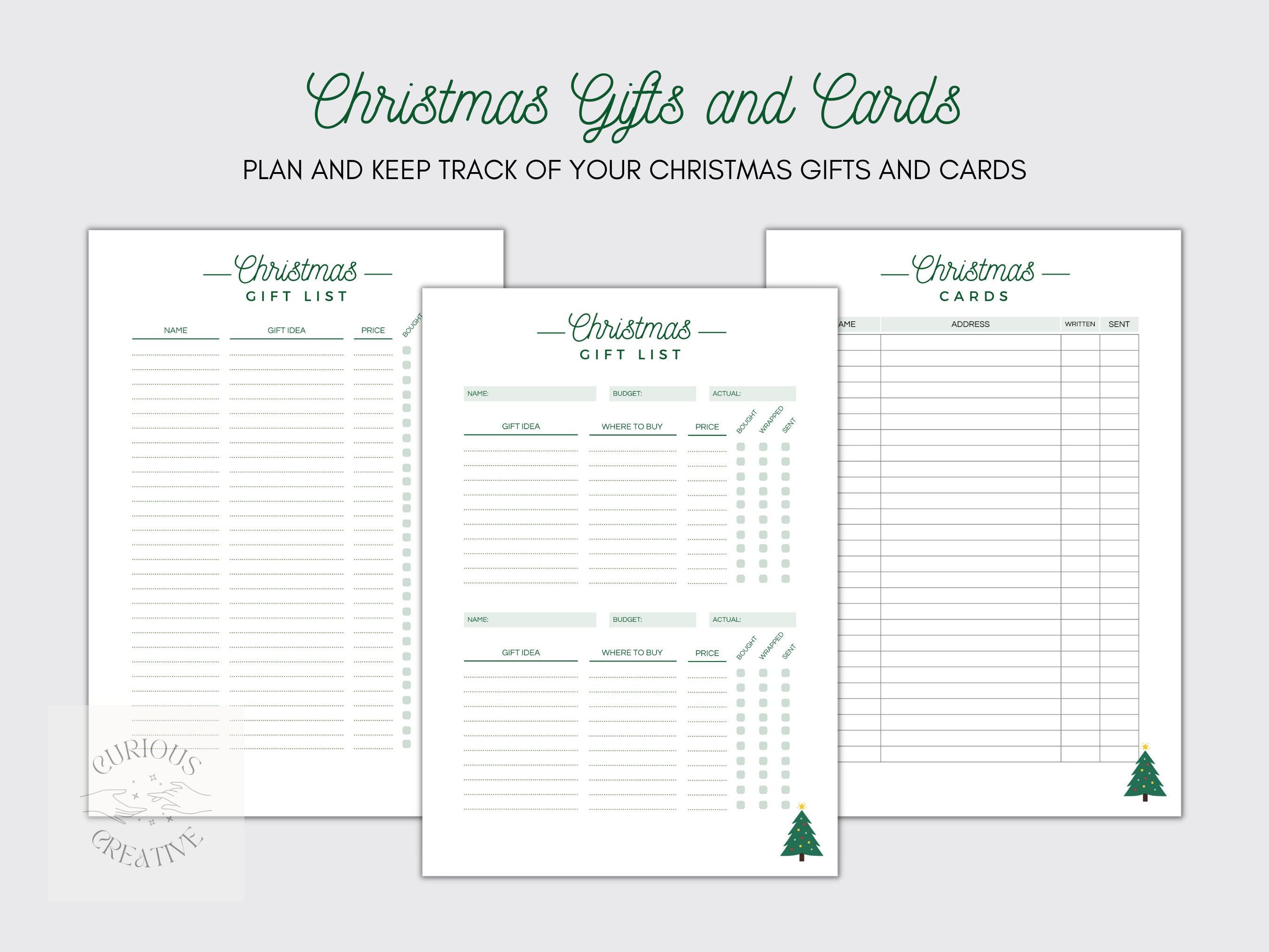 Christmas Planner Printable, Holiday Planner, Christmas Gift List, Xmas ...