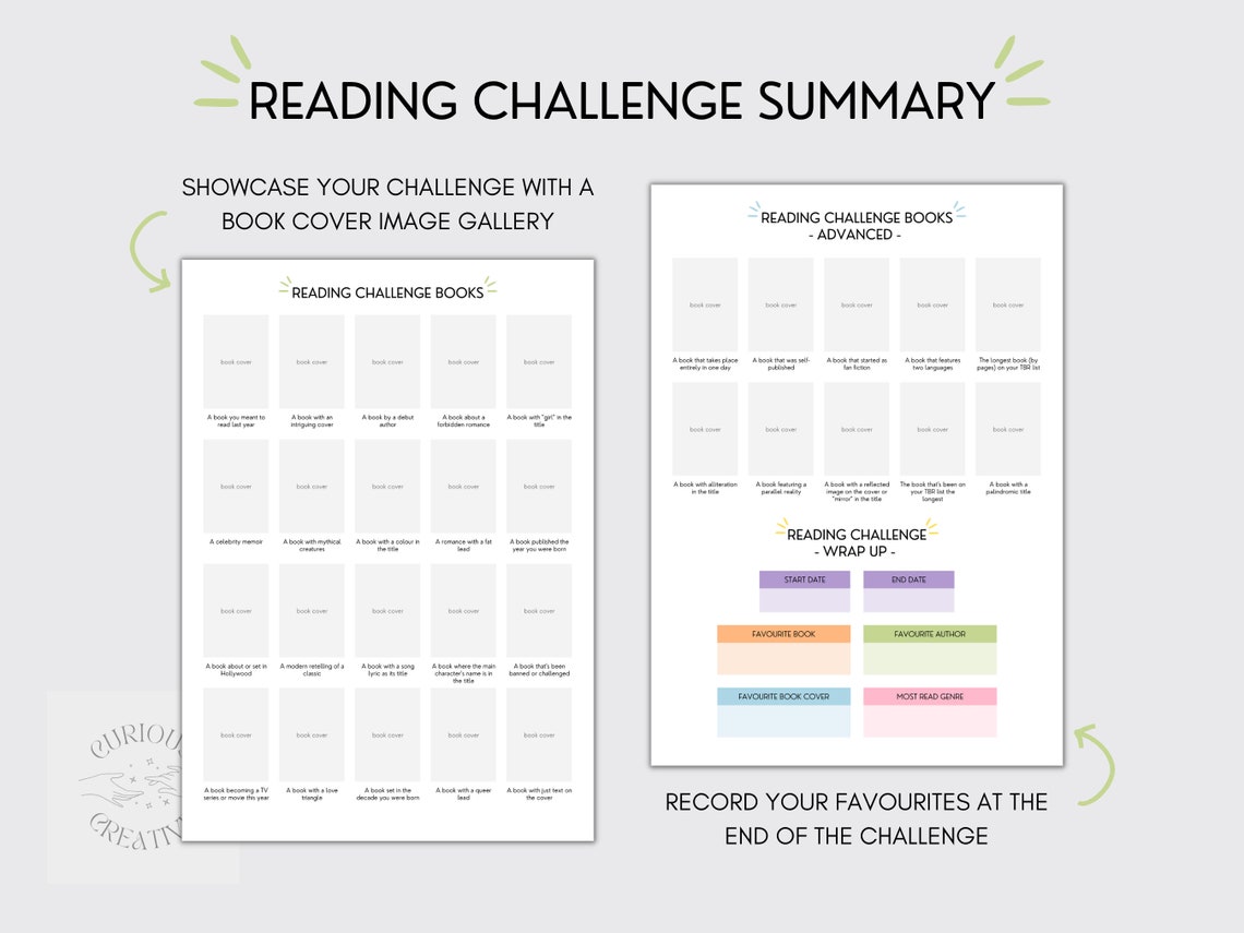 Reading Challenge Printable | Reading Tracker | Book Tracker | Book ...