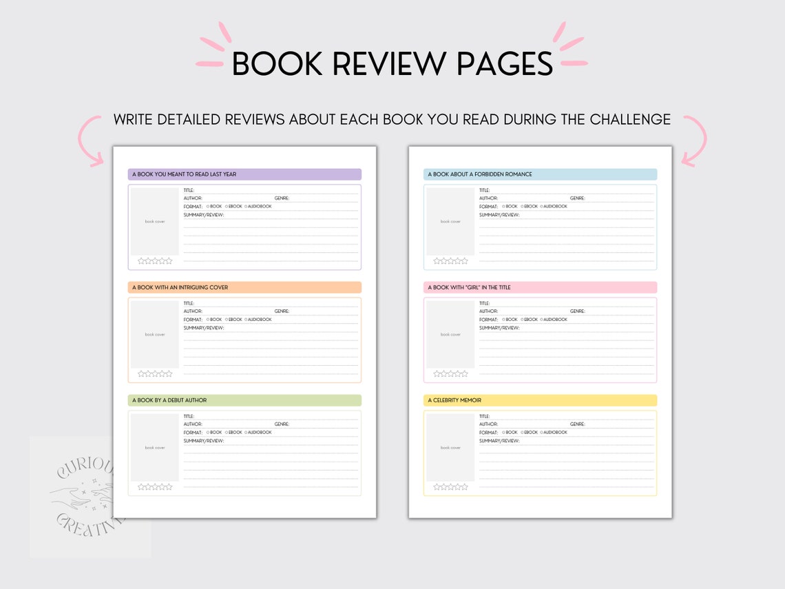 Reading Challenge Printable | Reading Tracker | Book Tracker | Book ...