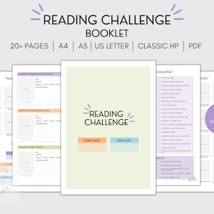 Reading Challenge Printable | Reading Tracker | Book Tracker | Book ...