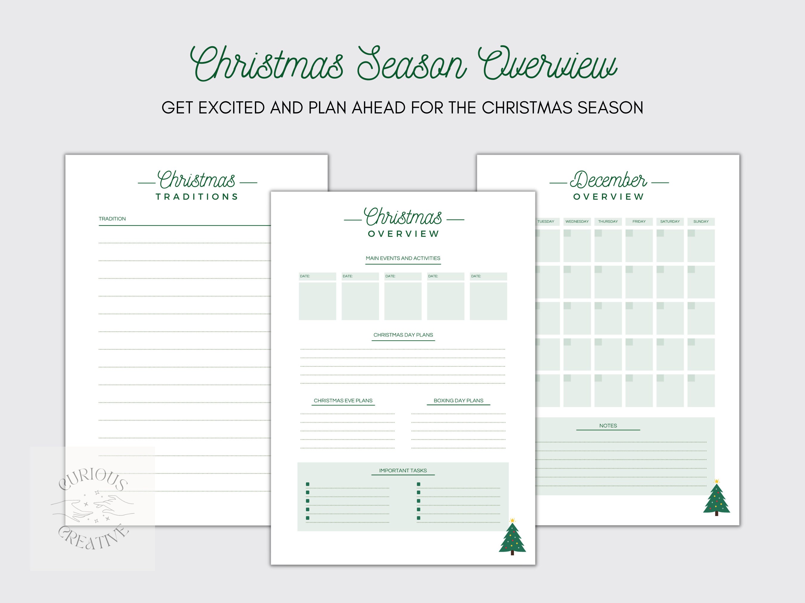 Christmas Planner Printable, Holiday Planner, Christmas Gift List, Xmas ...