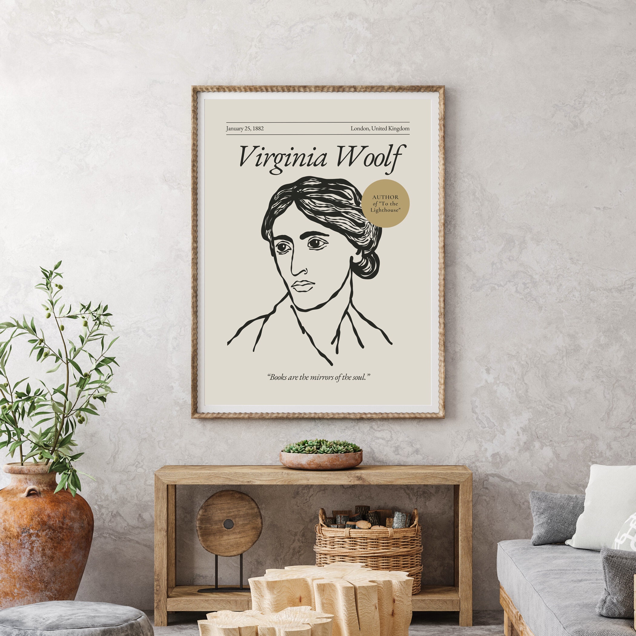 Virginia Woolf Poster authors Series, Writers Wall Art, Literary Poster ...