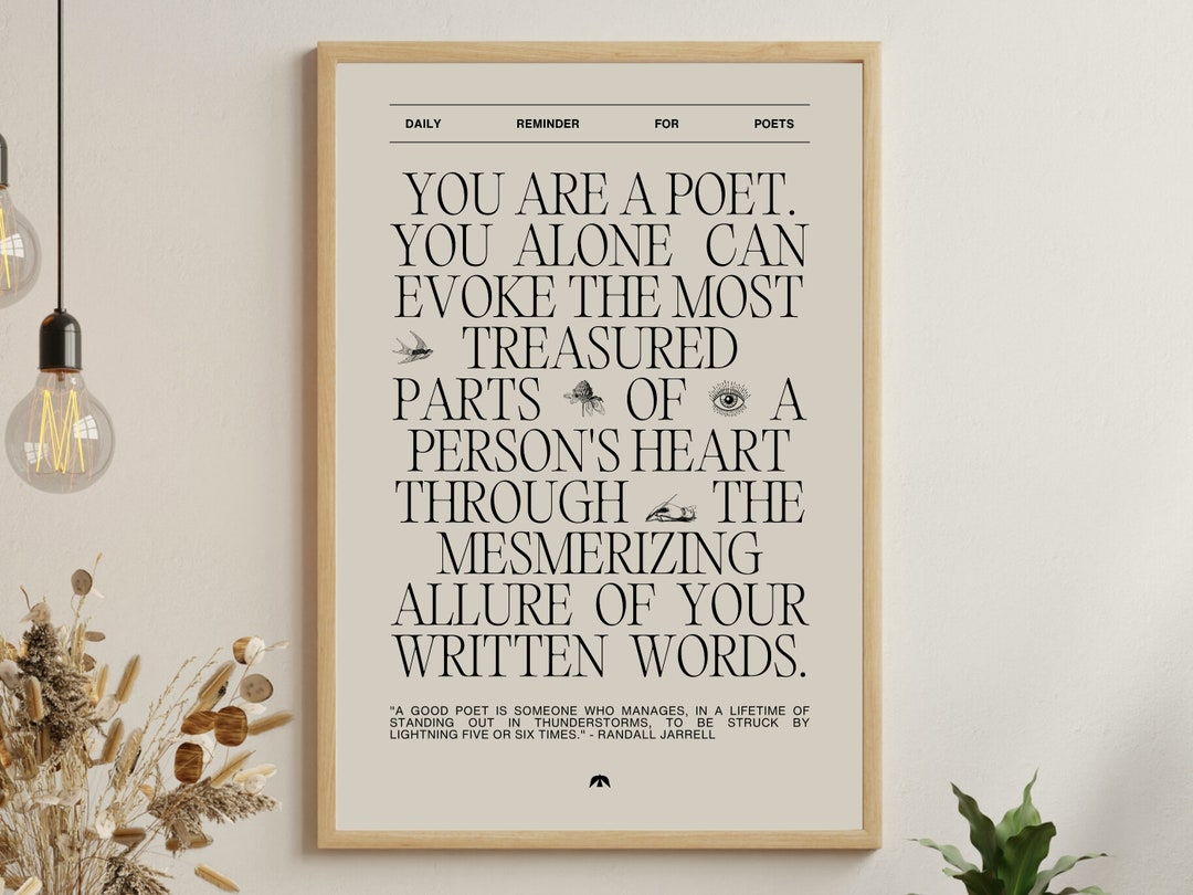 Customizable Poet Print: Inspirational Literary Wall Art - Etsy