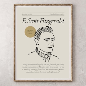F. Scott Fitzgerald Poster (authors Series), Writer Aesthetic Wall Art ...