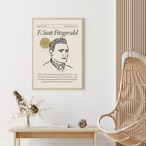 F. Scott Fitzgerald Poster (authors Series), Writer Aesthetic Wall Art ...