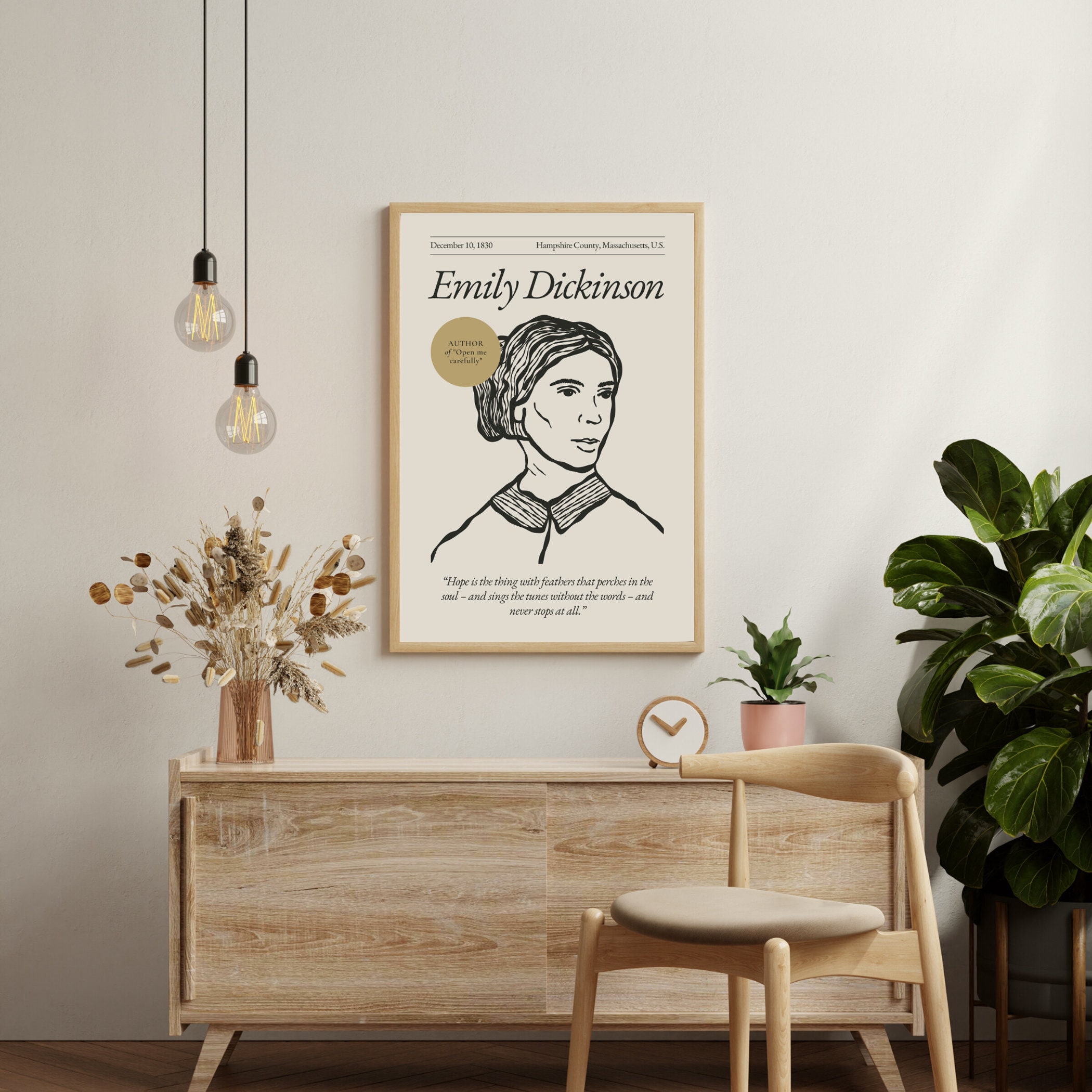 Emily Dickinson Poster authors Series, Writer Aesthetic Wall Art ...