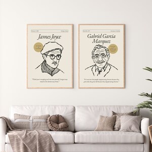 James Joyce Poster (authors Series), Authors Wall Art, Literary Art ...