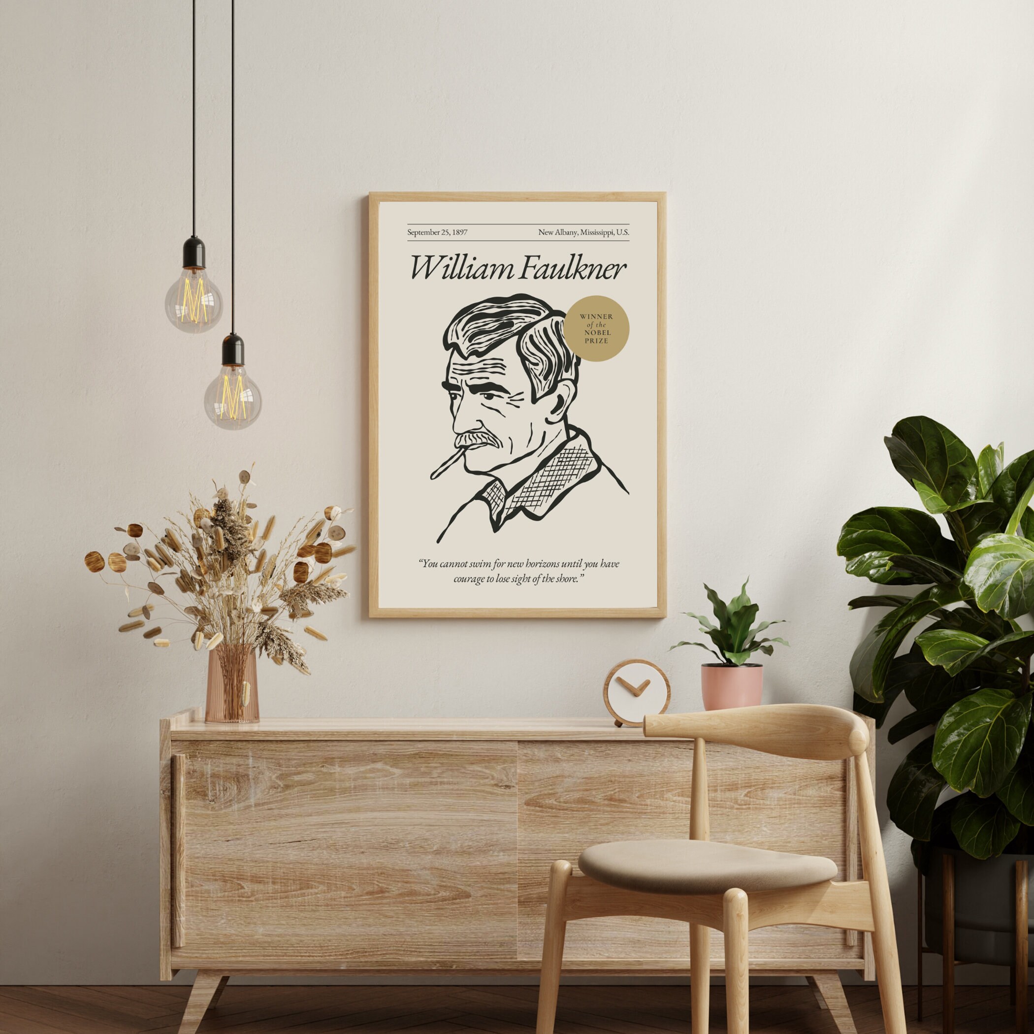 William Faulkner Poster authors Series Writer Aesthetic - Etsy