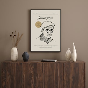 James Joyce Poster (authors Series), Authors Wall Art, Literary Art ...