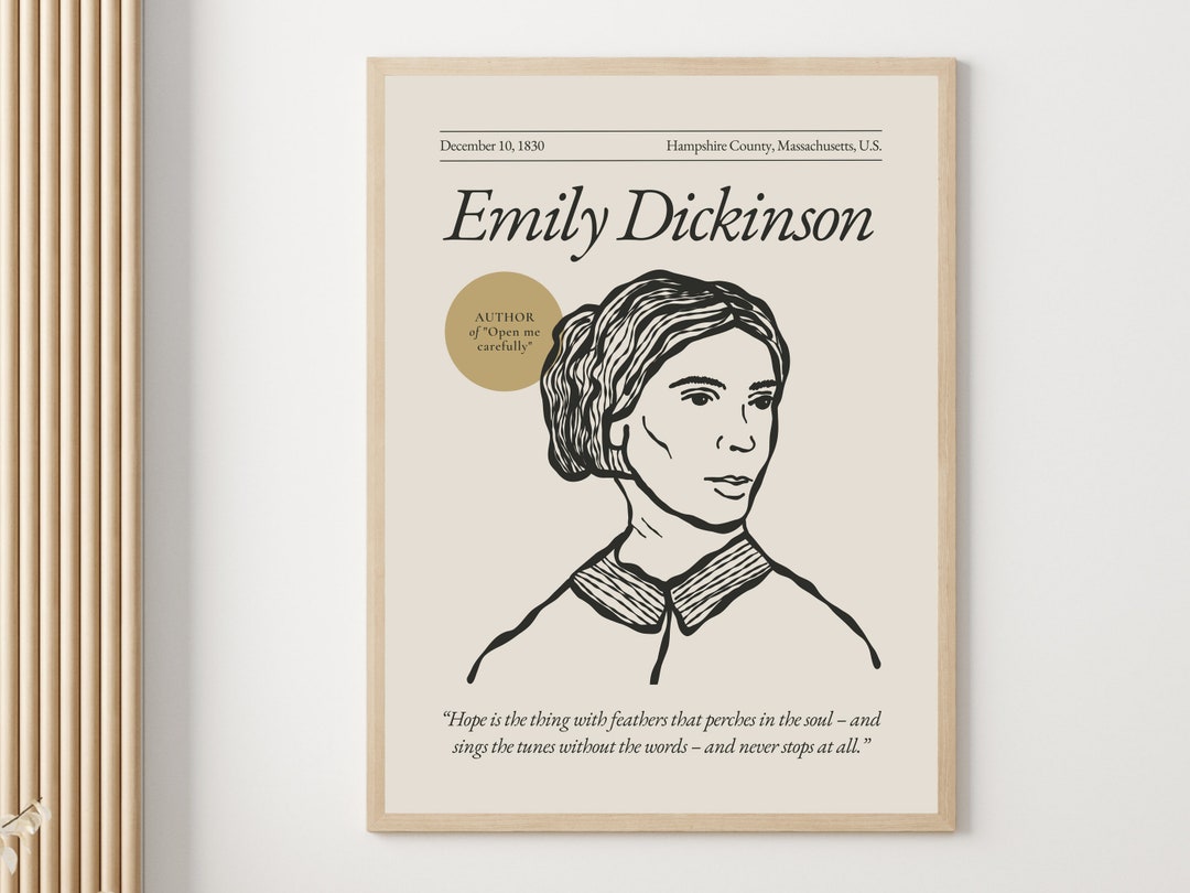 Emily Dickinson Poster (authors Series), Writer Aesthetic Wall Art ...