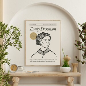 Emily Dickinson Poster (authors Series), Writer Aesthetic Wall Art ...