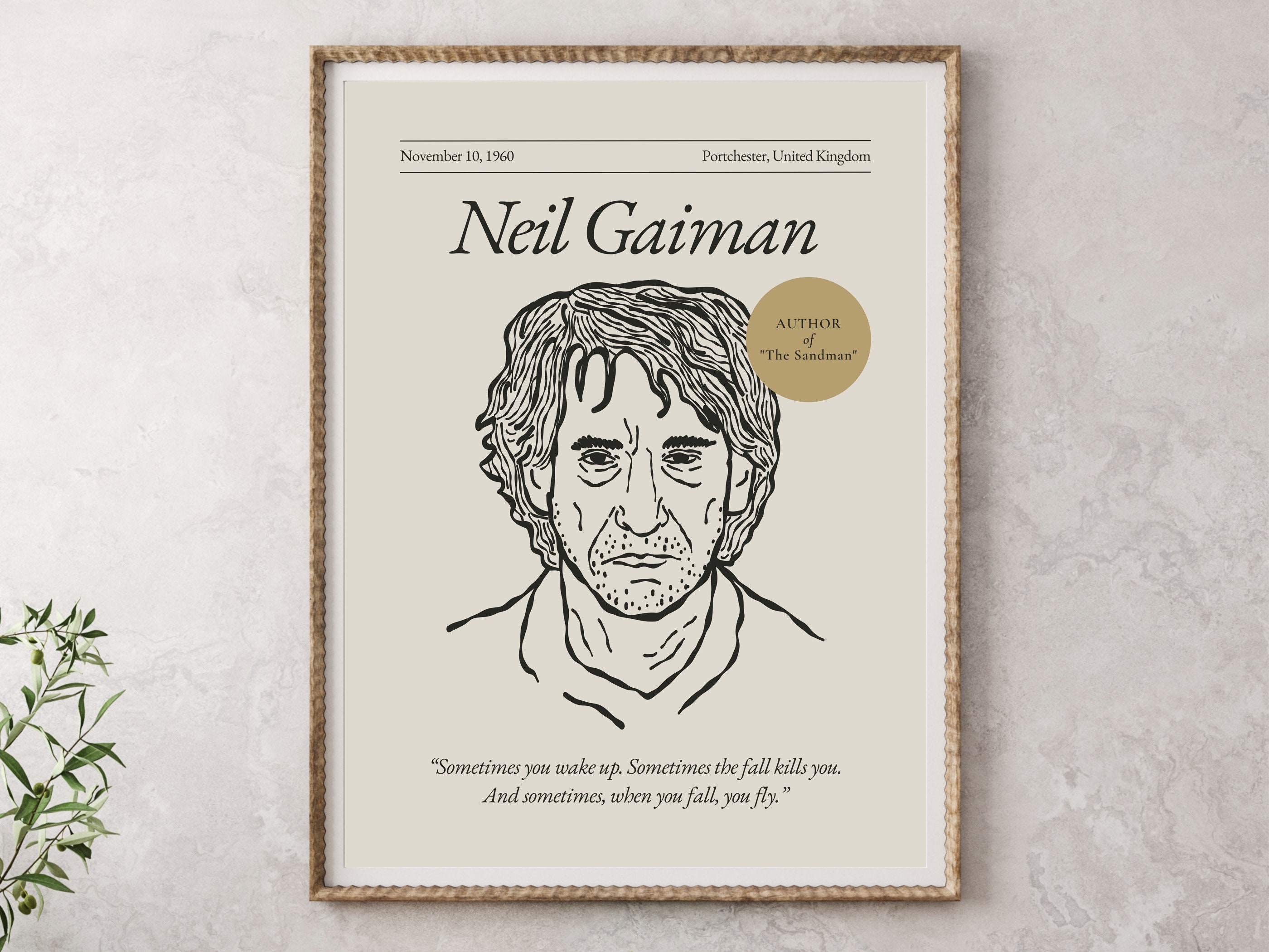 Neil Gaiman Poster (Autorenserie), Schriftsteller Wandkunst, Literatur ...