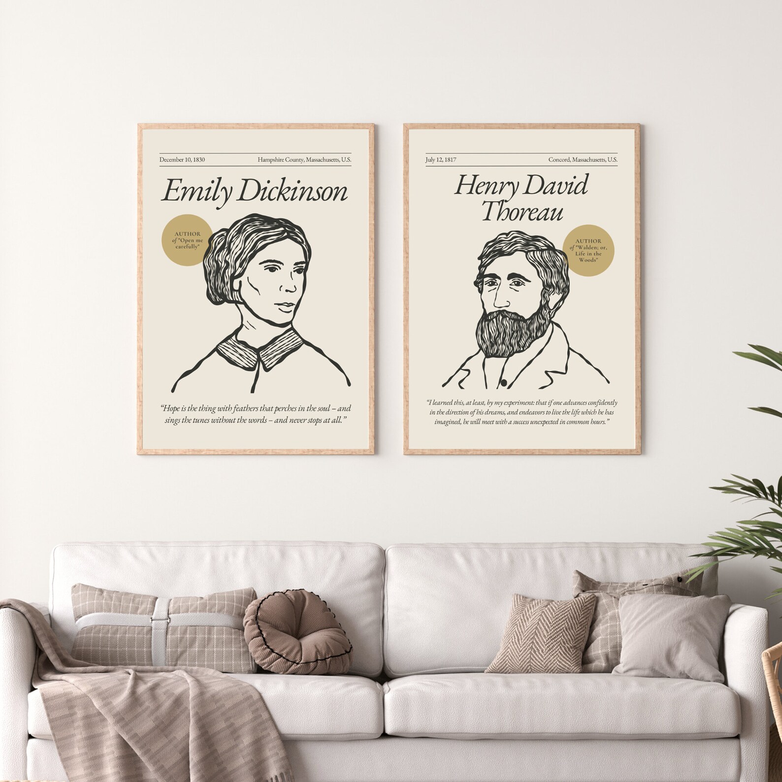Emily Dickinson Poster authors Series, Writer Aesthetic Wall Art ...