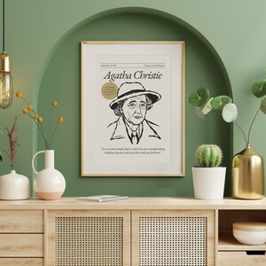 Agatha Christie Poster (authors Series), Author Wall Art Print ...