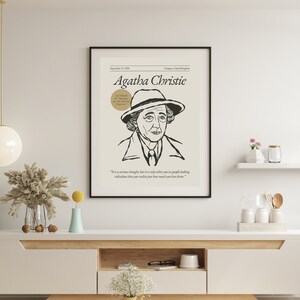 Agatha Christie Poster (authors Series), Author Wall Art Print ...