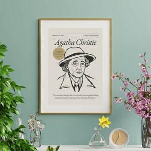 Agatha Christie Poster (authors Series), Author Wall Art Print ...
