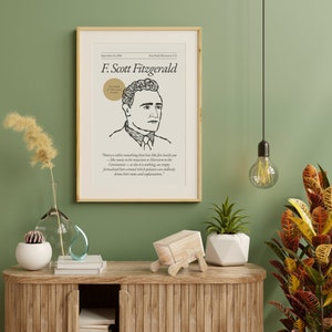 F. Scott Fitzgerald Poster (authors Series), Writer Aesthetic Wall Art ...