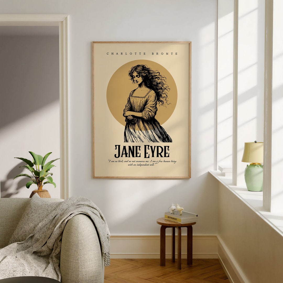 Jane Eyre Vintage Book Cover Poster: Literary Gift - Etsy