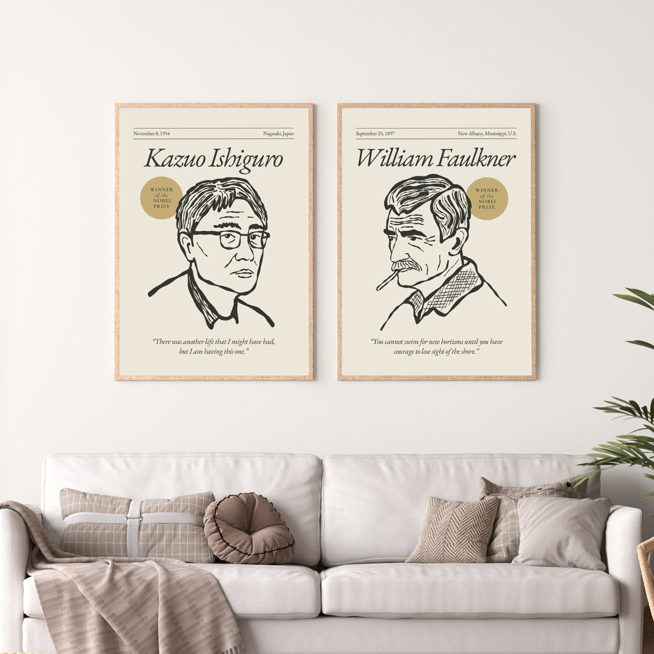 William Faulkner Poster authors Series, Writer Aesthetic Wall Art ...