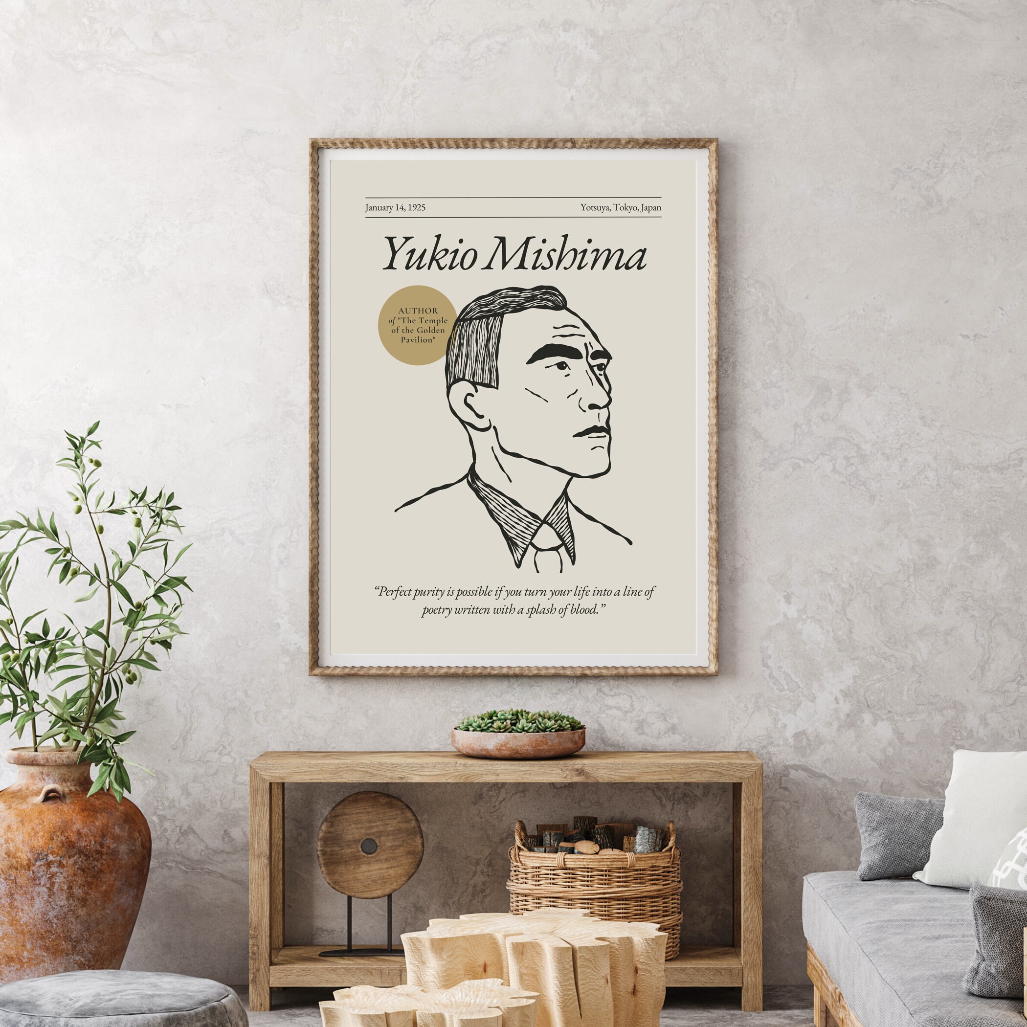 Yukio Mishima Poster authors Series Writer Wall Art - Etsy
