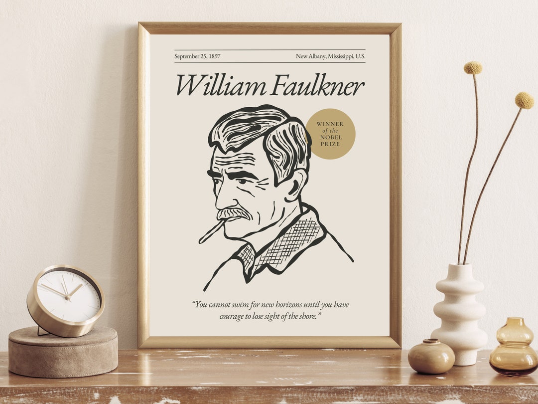 William Faulkner Poster (authors Series), Writer Aesthetic Wall Art ...