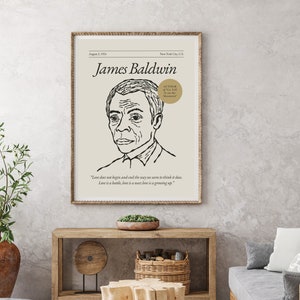 James Baldwin Art Print: Literary Portrait Poster, Author Gift - Etsy