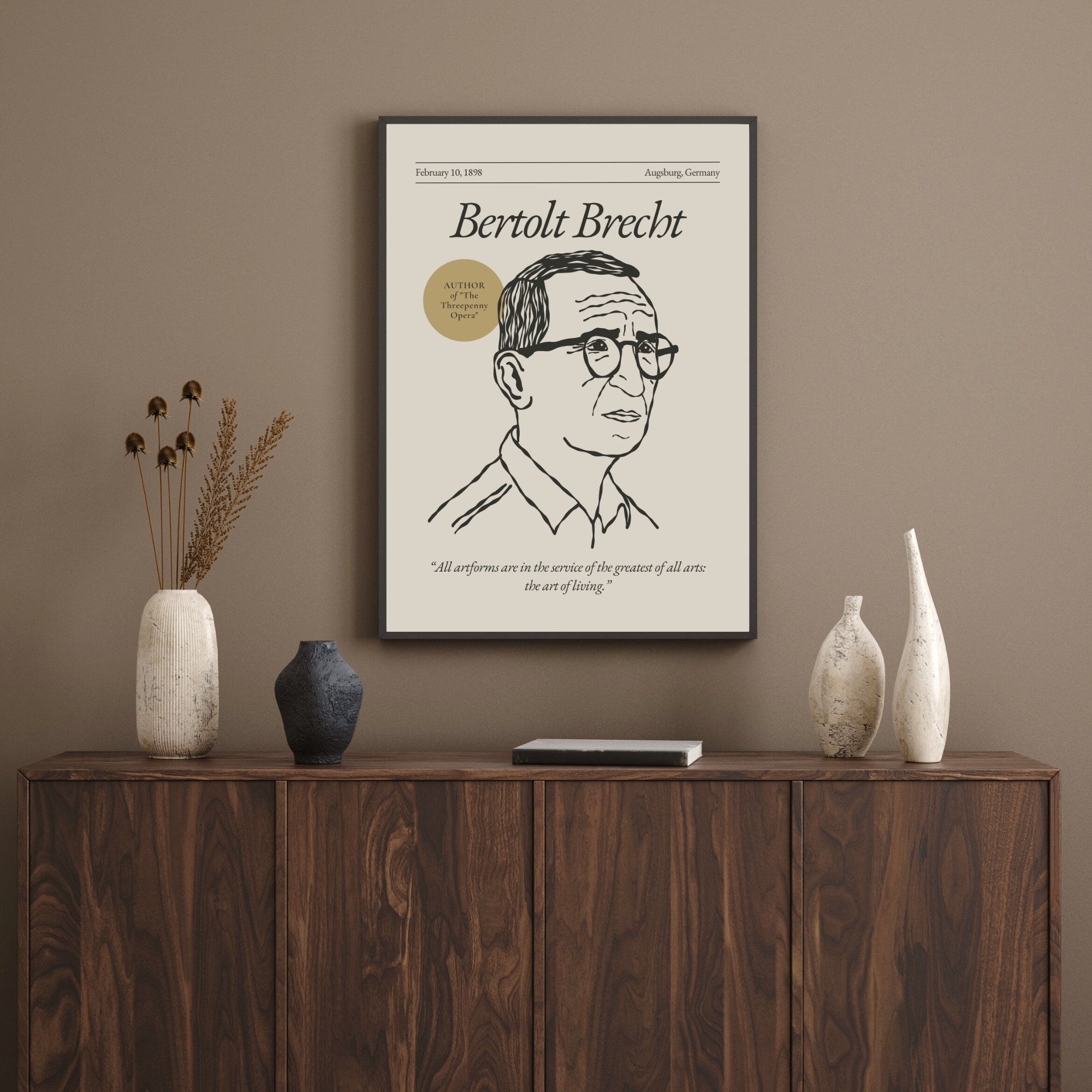 Bertolt Brecht Poster authors Series Writer Aesthetic Wall - Etsy