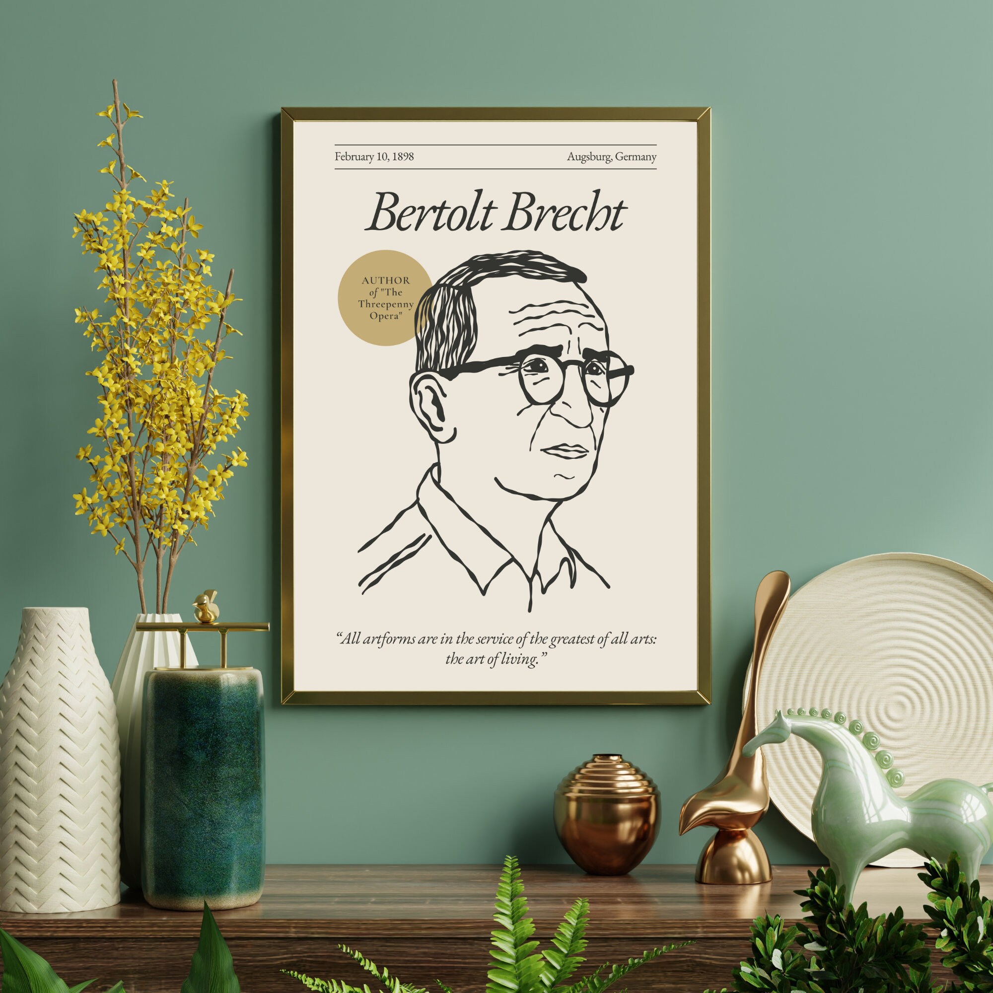 Bertolt Brecht Poster authors Series Writer Aesthetic Wall - Etsy