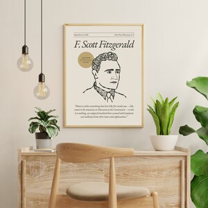 F. Scott Fitzgerald Poster (authors Series), Writer Aesthetic Wall Art ...