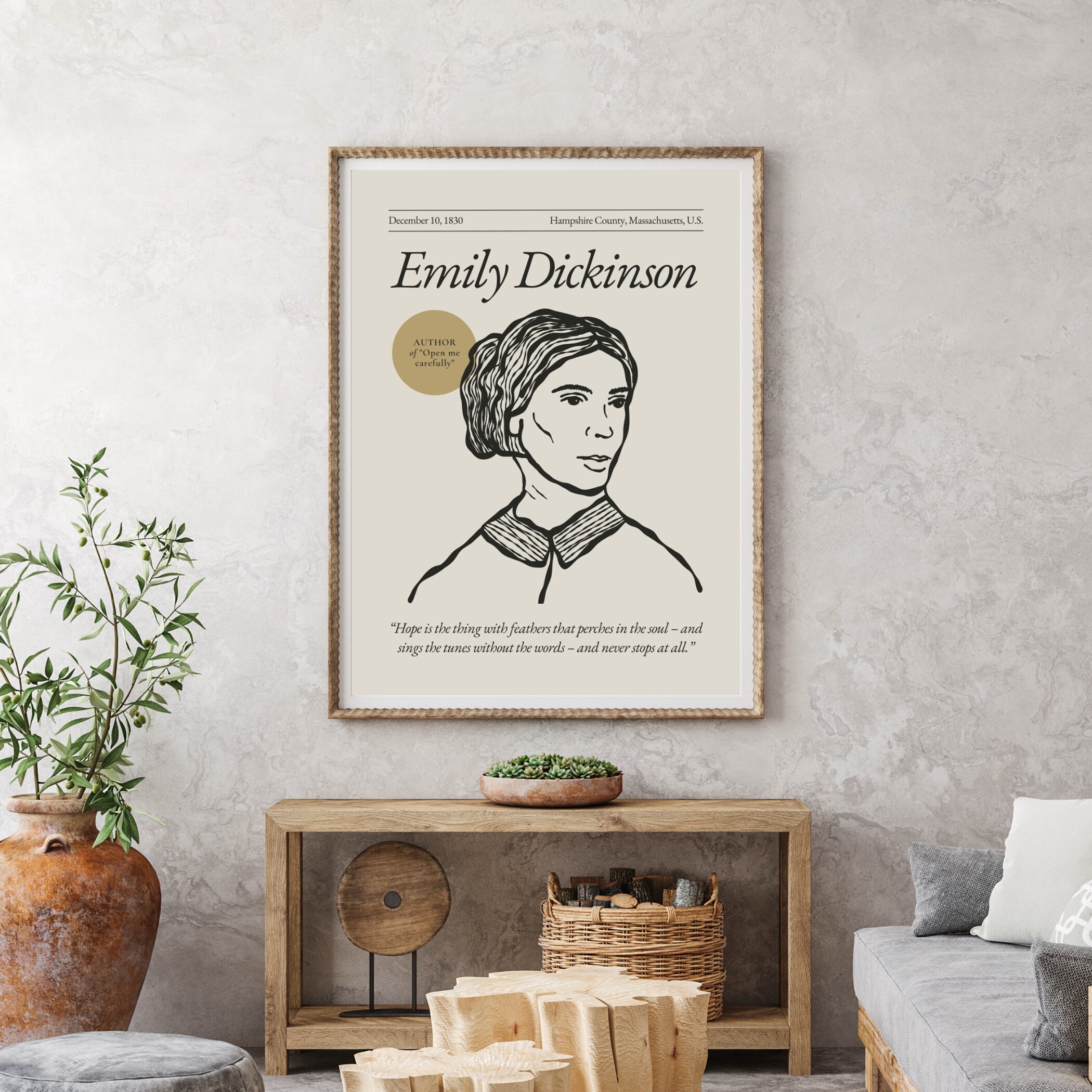 Emily Dickinson Poster authors Series, Writer Aesthetic Wall Art ...