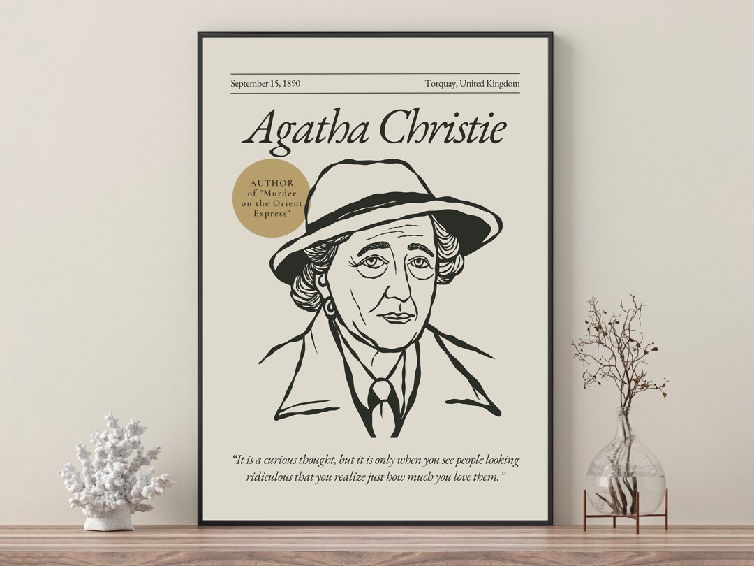 Agatha Christie Poster (authors Series), Author Wall Art Print ...