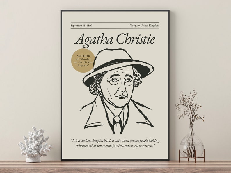 Agatha Christie Poster authors Series Author Wall Art - Etsy
