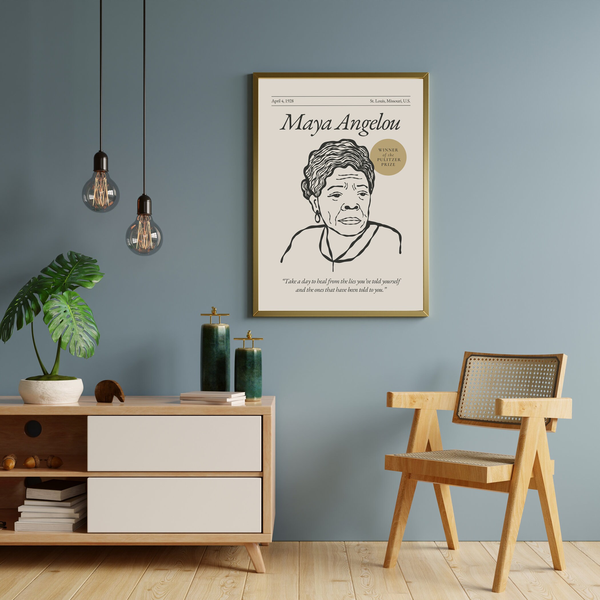 Maya Angelou Poster authors Series, Writer Wall Art, Literary Quote ...