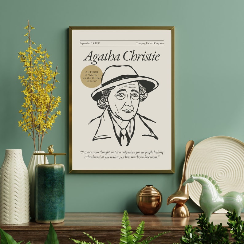 Agatha Christie Poster authors Series Author Wall Art - Etsy