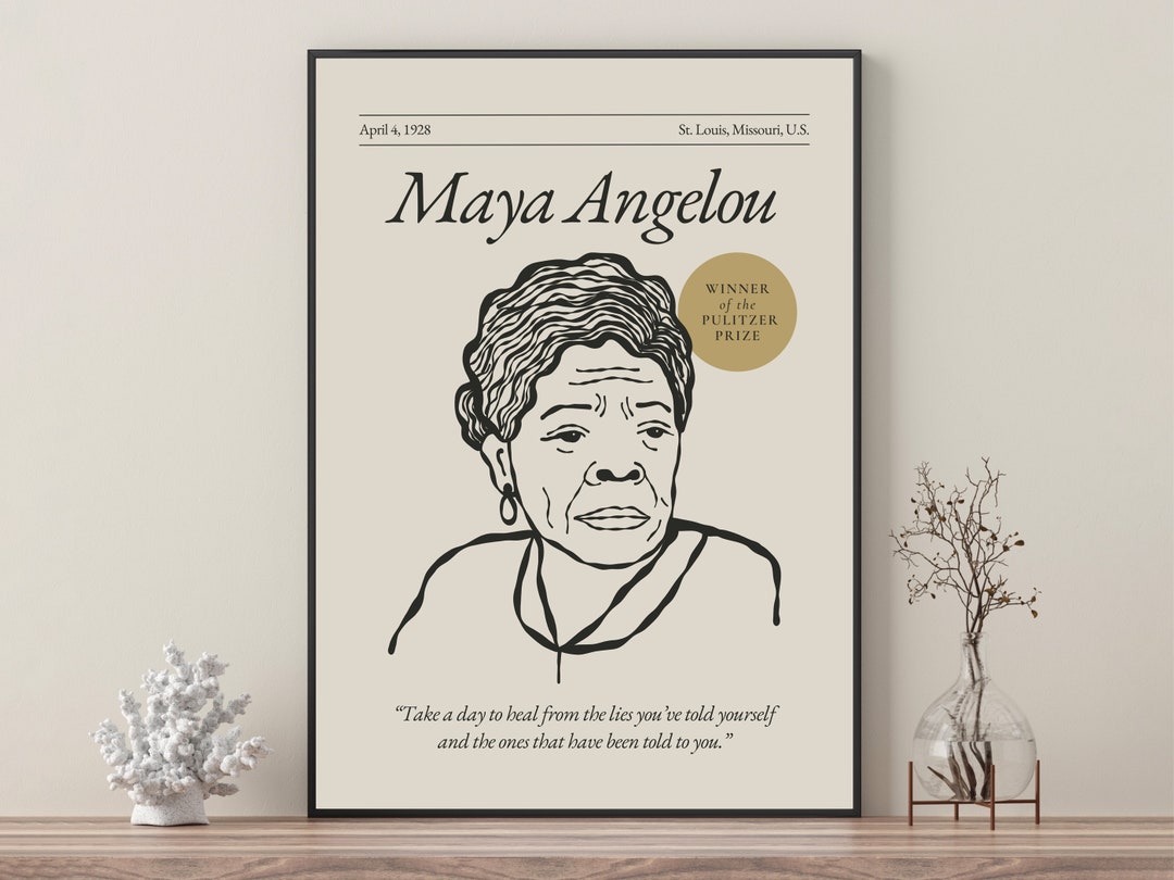 Maya Angelou Poster (authors Series), Writer Wall Art, Literary Quote ...