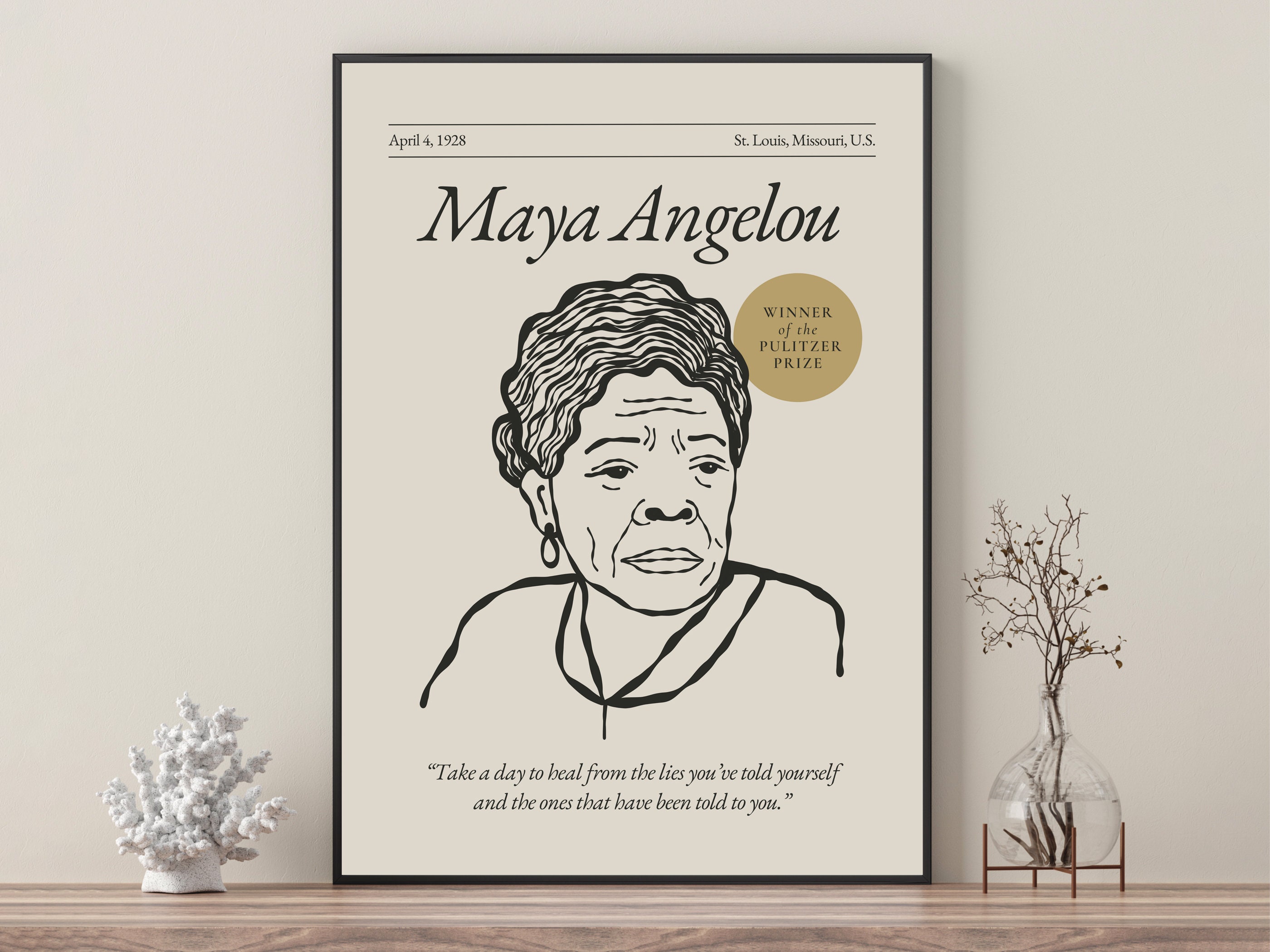 Maya Angelou Poster authors Series, Writer Wall Art, Literary Quote ...