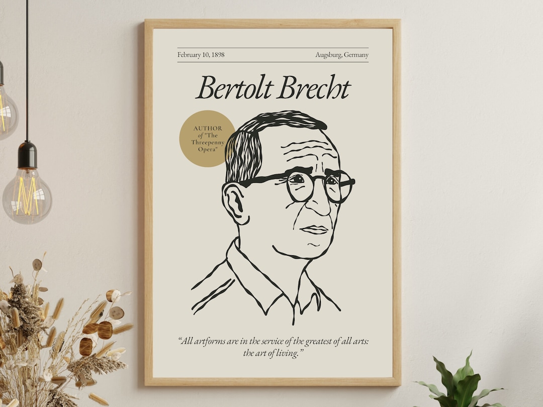 Bertolt Brecht Poster (authors Series), Writer Aesthetic Wall Art, Literary Quote Poster Print ...