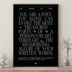 Customizable Poet Print: Inspirational Literary Wall Art - Etsy