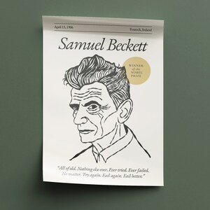 Samuel Beckett Poster (authors Series), Writer Aesthetic Wall Art ...