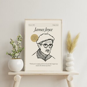 James Joyce Poster (authors Series), Authors Wall Art, Literary Art ...