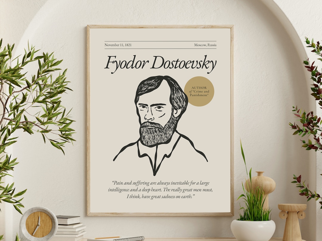 Fyodor Dostoevsky Poster (authors Series), Writer Aesthetic Wall Art ...