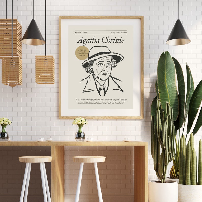 Agatha Christie Poster authors Series Author Wall Art - Etsy