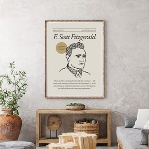 F. Scott Fitzgerald Poster (authors Series), Writer Aesthetic Wall Art ...
