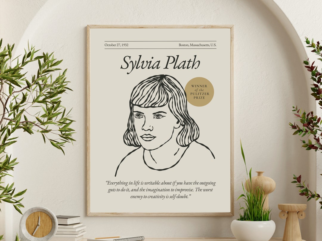 Sylvia Plath Poster (authors Series), Writer Aesthetic Line Art Wall ...