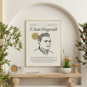 F. Scott Fitzgerald Poster (authors Series), Writer Aesthetic Wall Art ...