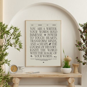Writer Motivation Poster: Inspirational Creative Writing Manifesto Wall ...