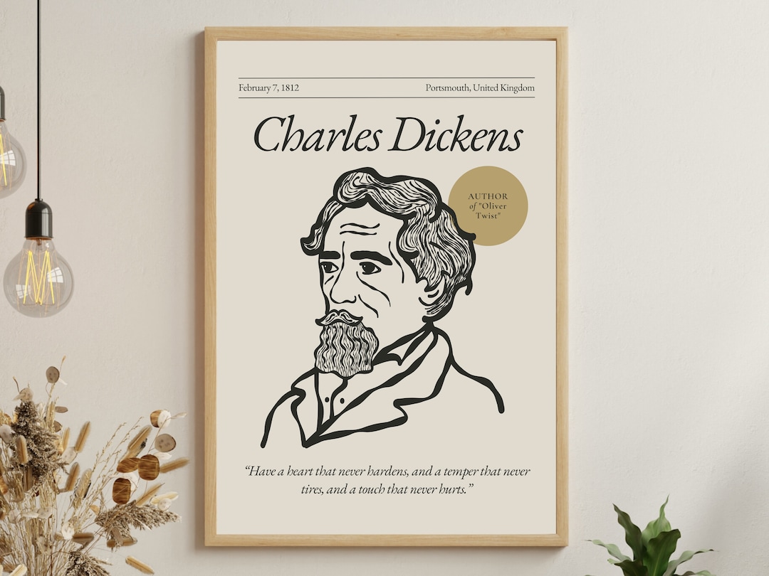 Charles Dickens Poster (authors Series), Writers Wall Art, Literary ...