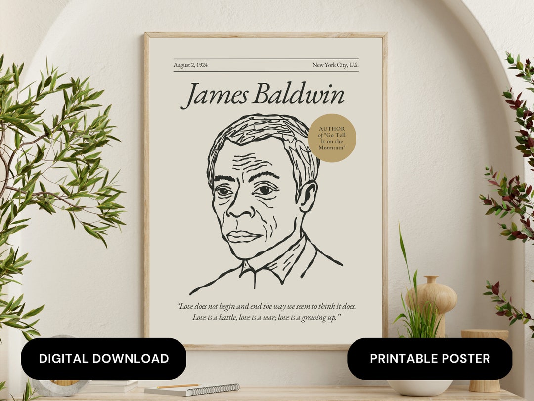James Baldwin Printable Poster, DIGITAL DOWNLOAD, Writer Home Decor ...