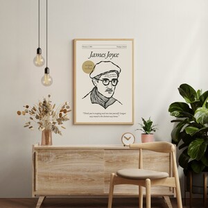 James Joyce Poster (authors Series), Authors Wall Art, Literary Art ...